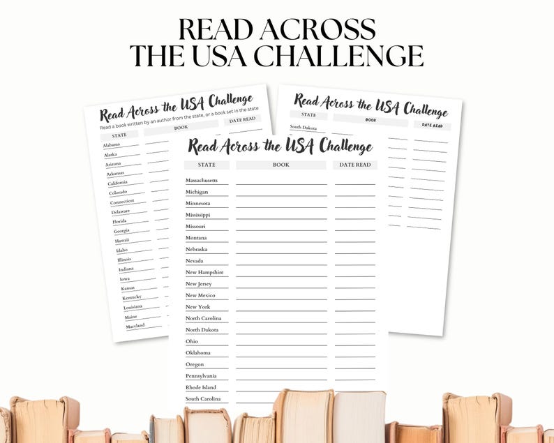 Reading Challenge Bundle, Book Reading Trackers, Book Bingo, Fun ...