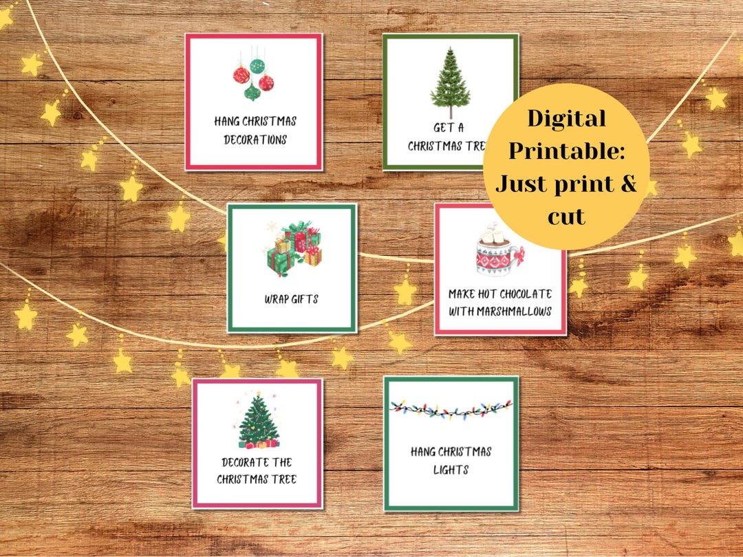 Advent Calendar Activity Cards, Printable Advent Calendar, Christmas ...