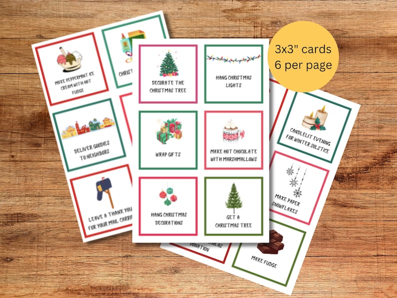 Advent Calendar Activity Cards, Printable Advent Calendar, Christmas ...