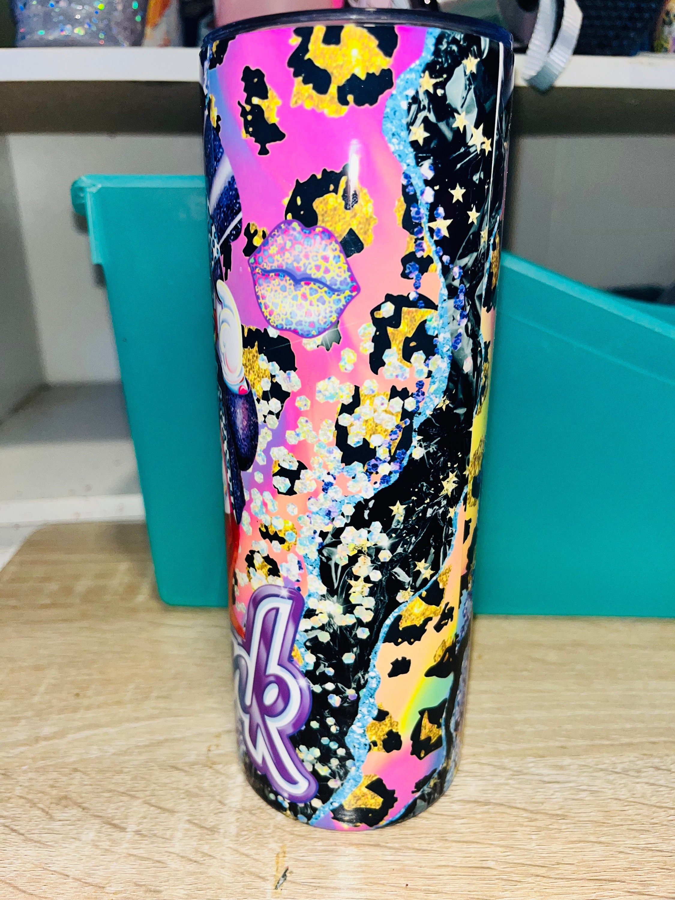 Lisa Frank Leopard Glitter Cat and Bear Tumbler - Etsy