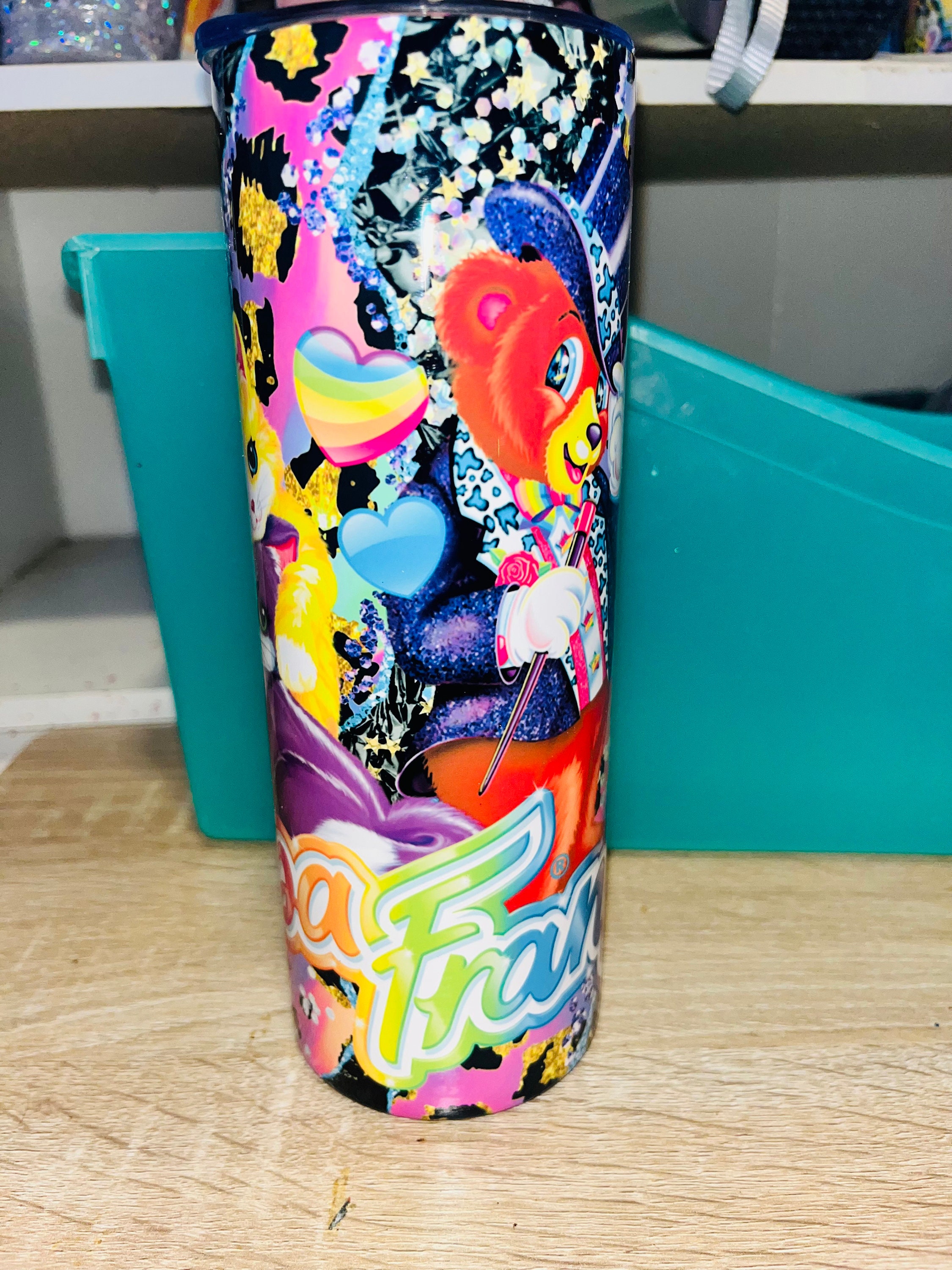 Lisa Frank Leopard Glitter Cat and Bear Tumbler - Etsy