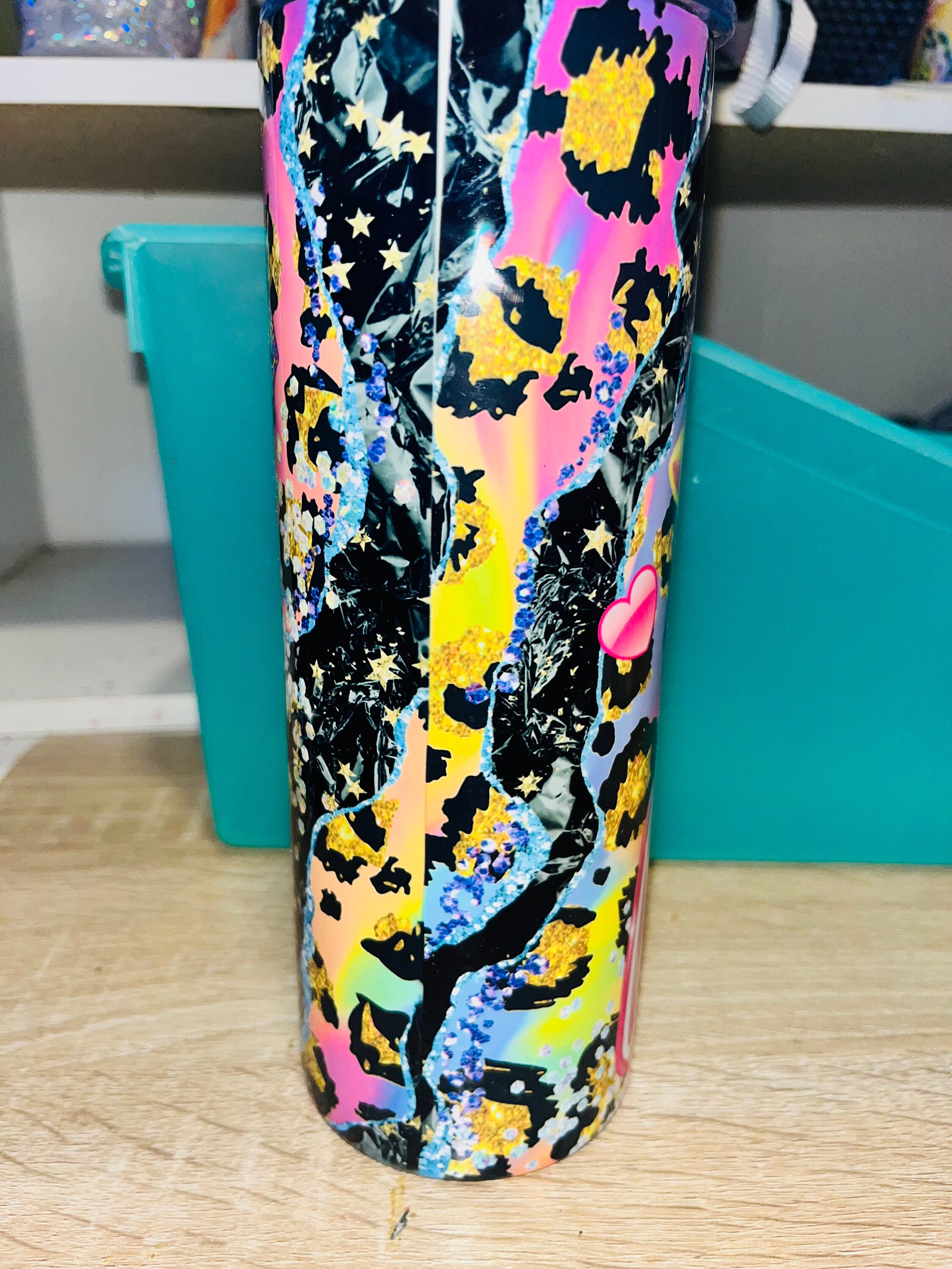 Lisa Frank Leopard Glitter Cat and Bear Tumbler - Etsy