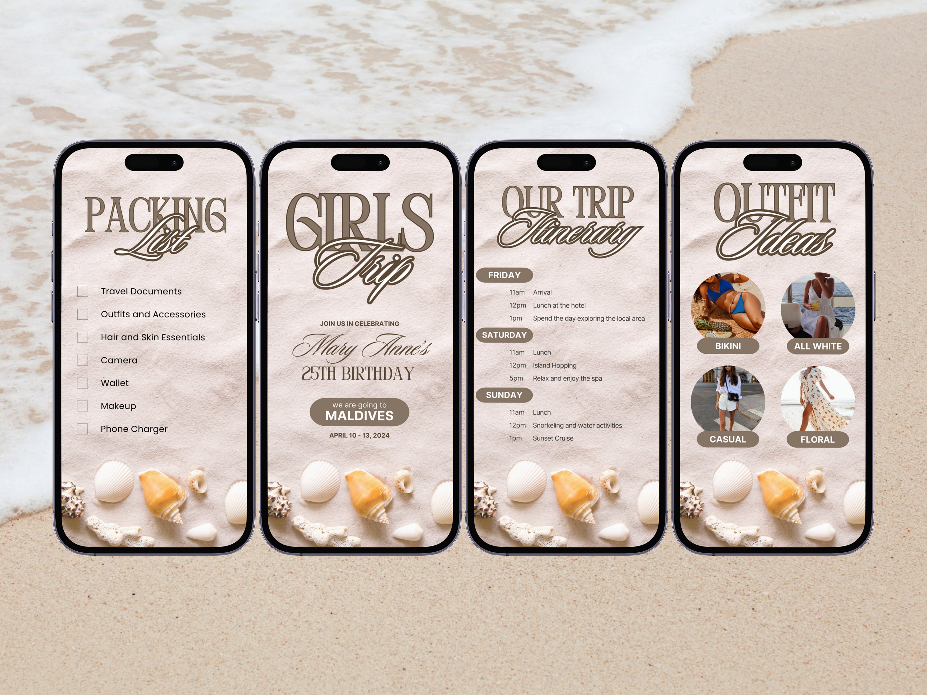 Girls Trip Itinerary, Itinerary Template, Travel Itinerary, Birthday ...