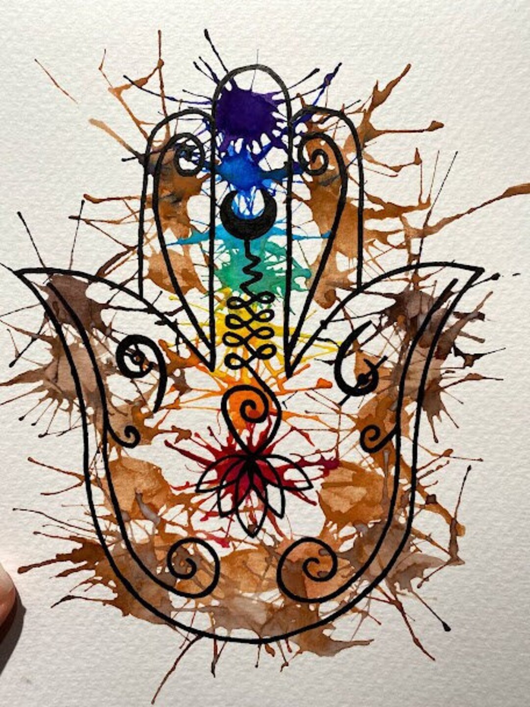 7 Chakras Hamsa Hand - Etsy