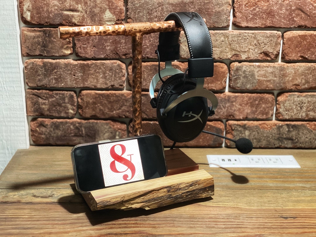 Copper Desktop Headphone Stand, Headphone Holder, Double Headphone ...