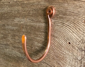 Solid Copper Hand Forged J / L Hook Coat Hook Towel Hook Farmhouse ...