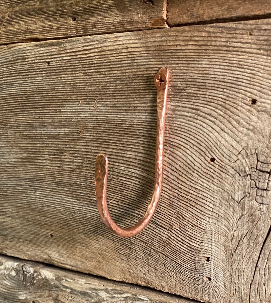 Copper J Hook Hammered Finish - Etsy