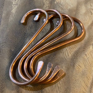 Copper S Hooks 3 4 Pack - Etsy