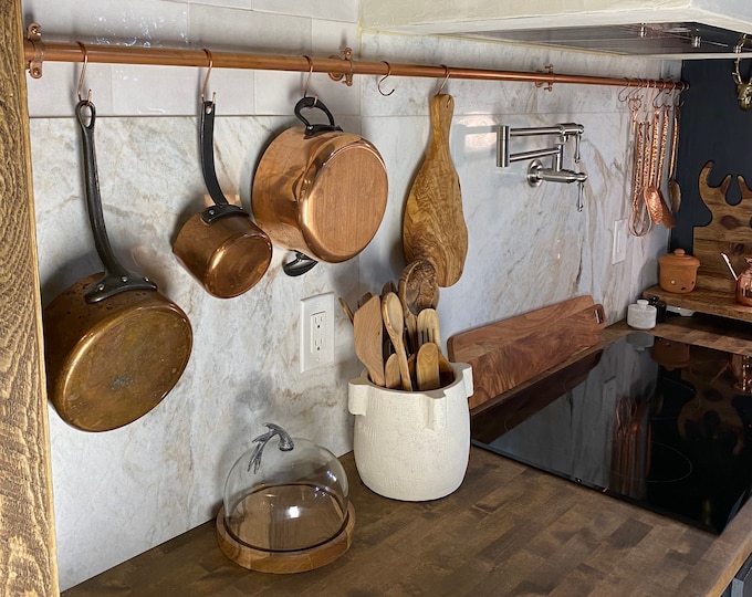 Wall Mounted Solid Copper Pot Rack - Etsy