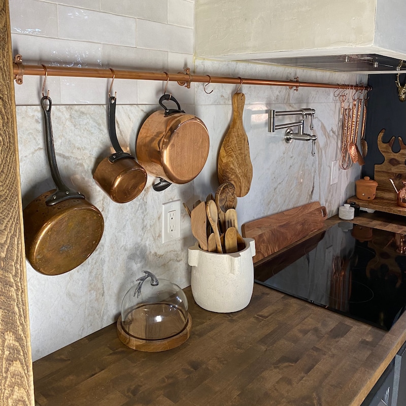 Vintage Wall Pot Rack - Etsy