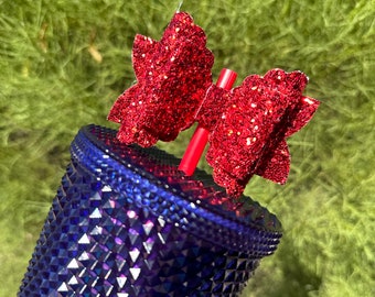 Straw Bow Toppers Tumbler Bow Toppers Cup Toppers Cup Bow - Etsy