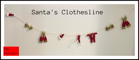 Santa's Clothesline Crochet Pattern in Amigurumi Style. | Etsy