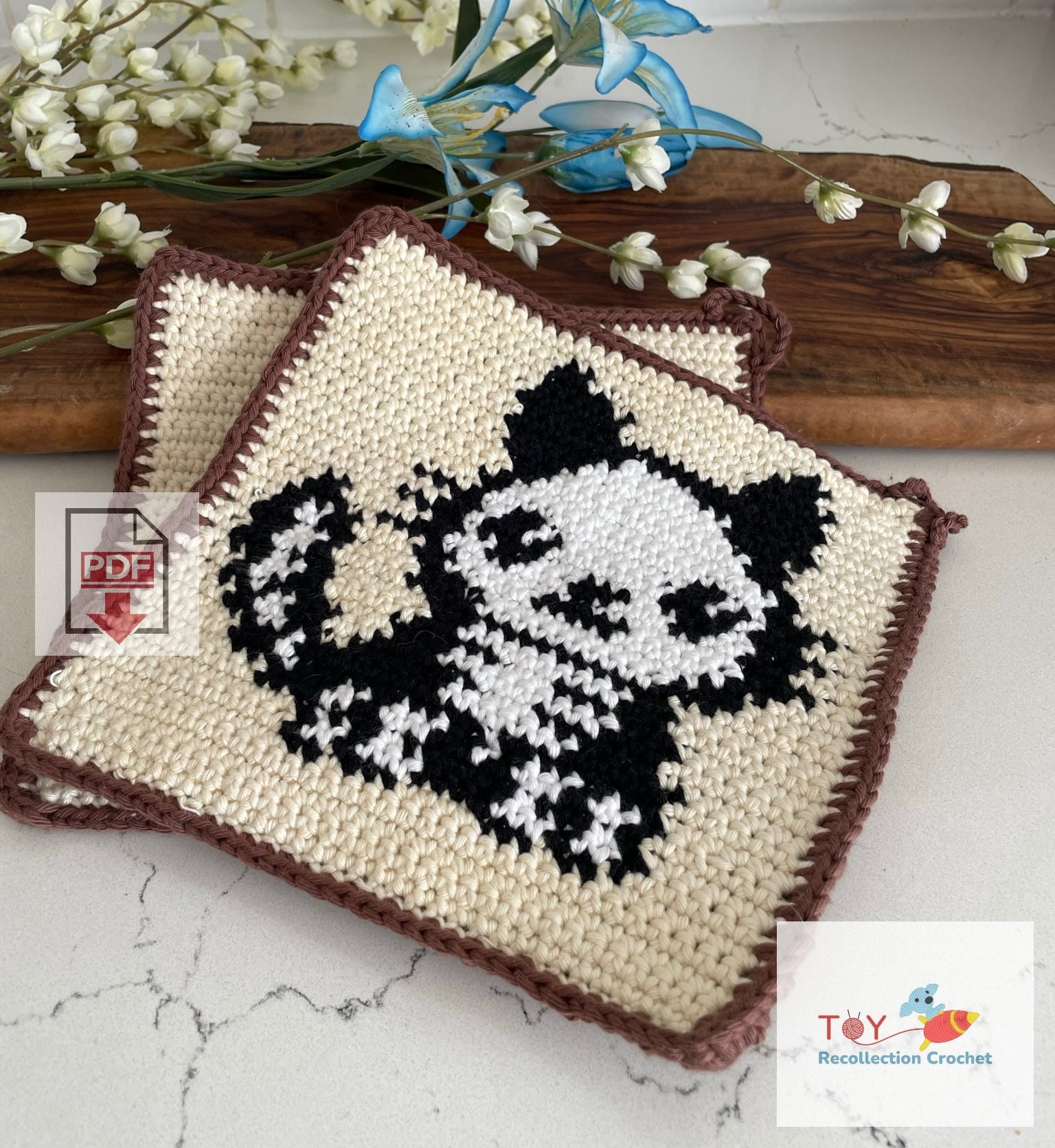 Skeleton Cat Crochet Potholder Pattern / Beginner / PDF Crochet Pattern ...