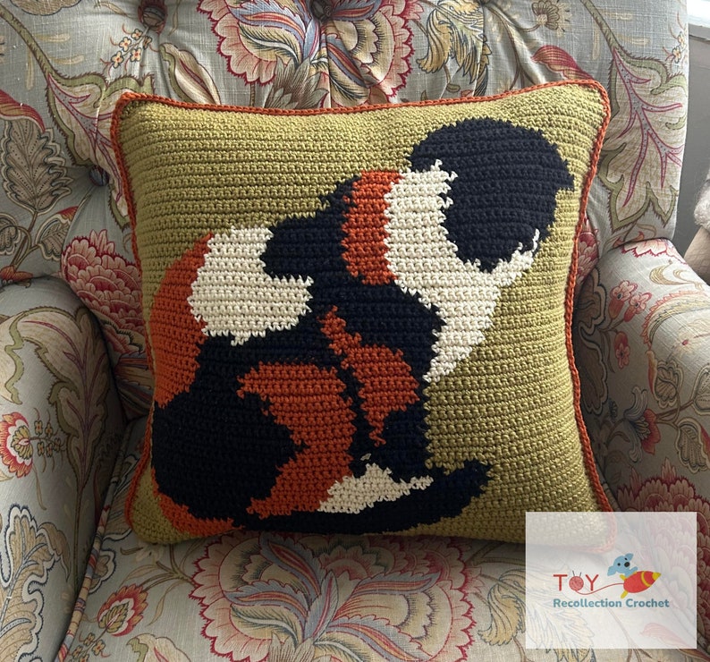 Geometric Cat Tapestry Crochet Pillow Pattern - Beginner PDF - Kitty ...