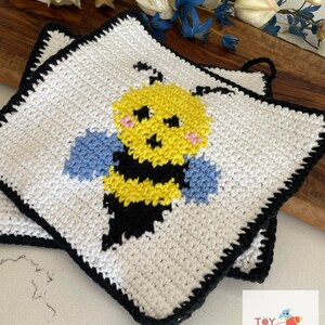 Bee Potholder PDF Crochet Pattern / Beginner / Tapestry Crochet ...