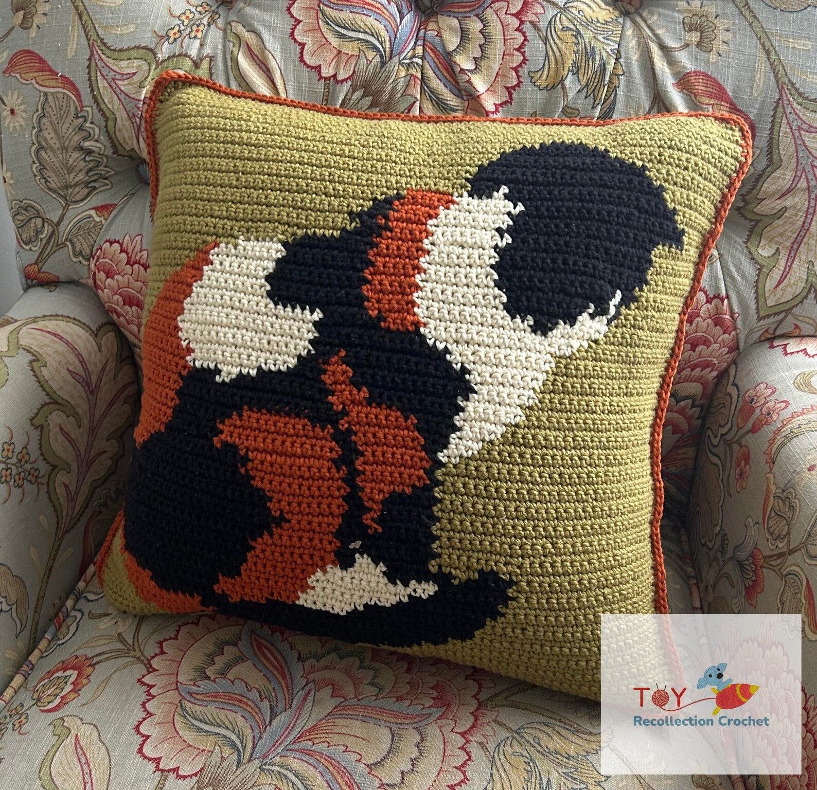Geometric Cat Tapestry Crochet Pillow Pattern - Beginner PDF - Kitty ...