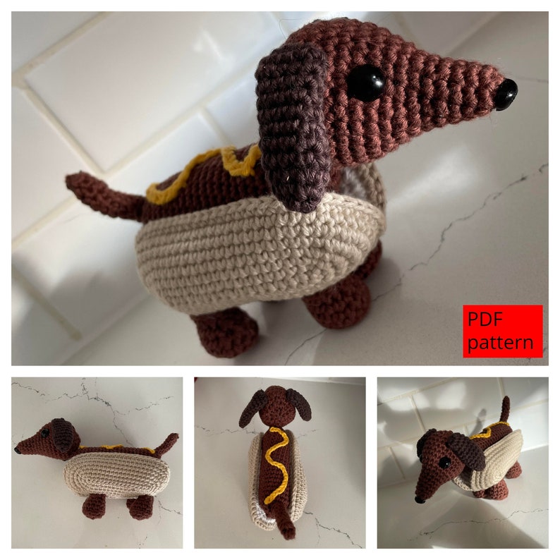 Frank the Hot Dog Crochet Pattern / Dachshund Wiener Dog - Etsy
