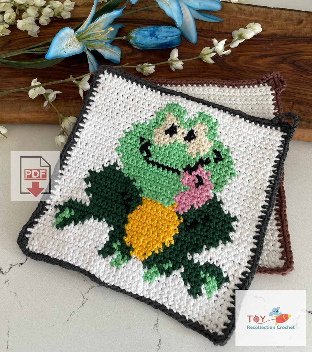 Frog Potholder Pattern / Beginner / PDF Crochet Pattern / Tapestry ...