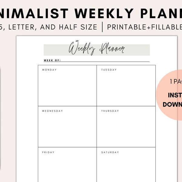 Weekly Planner Pad - Etsy