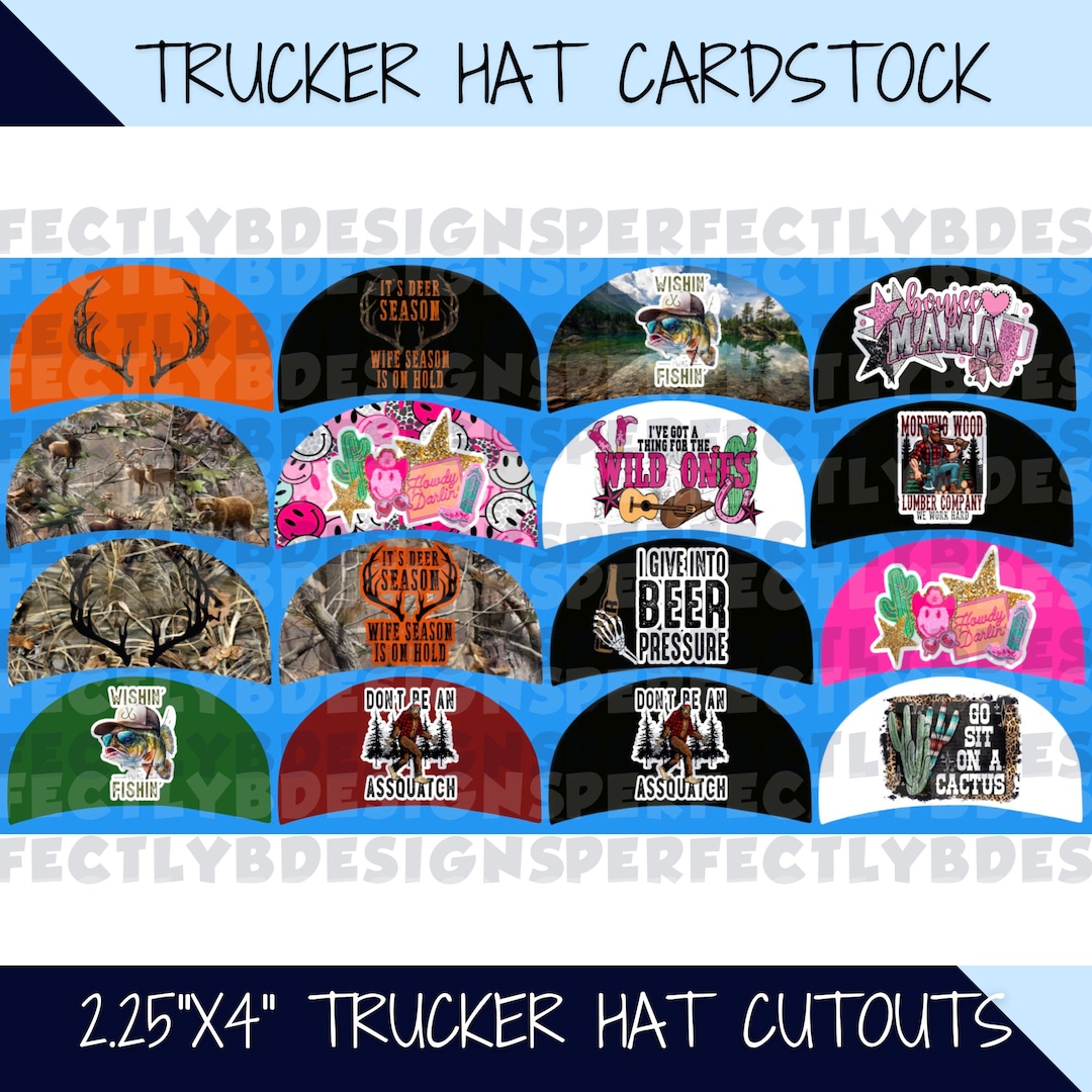 Trucker Hat Cutouts Grab Bag | Car Freshie Cardstock | Hat Cutouts ...