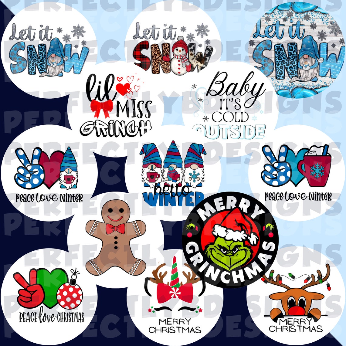 Christmas Grab Bag Circle Cutouts Grinchmas Car Freshies - Etsy