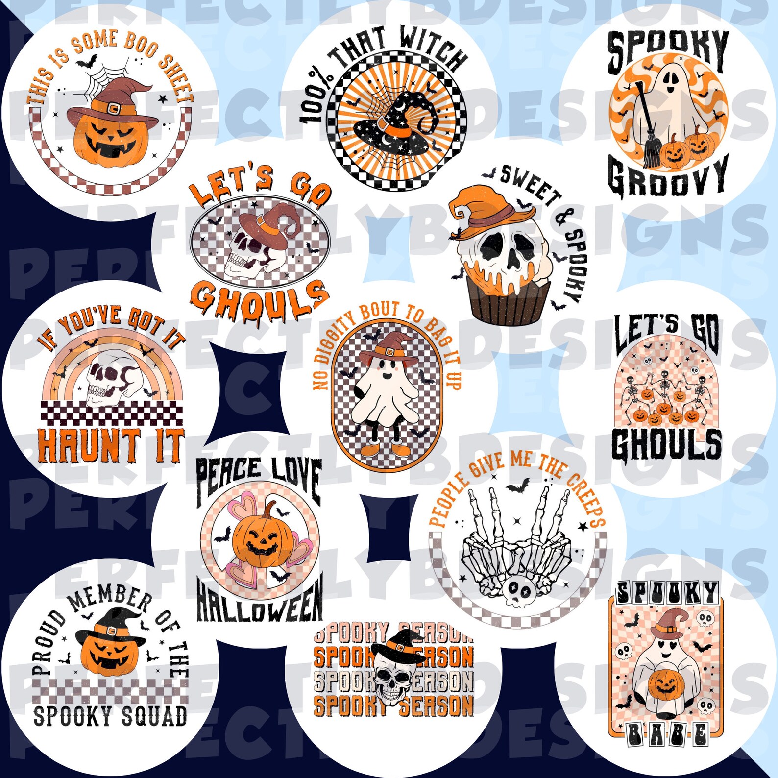 Retro Halloween Grab Bag | Circle Cardstock Cutouts | Car Freshies ...