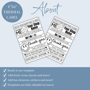 Editable Thermal Label | Thank You for Your Order Labels | 4x6 Thermal ...