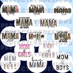 Mom Grab Bag Mom of Both Girl Mom Boy Mom Circle Cardstock Cutouts Car ...