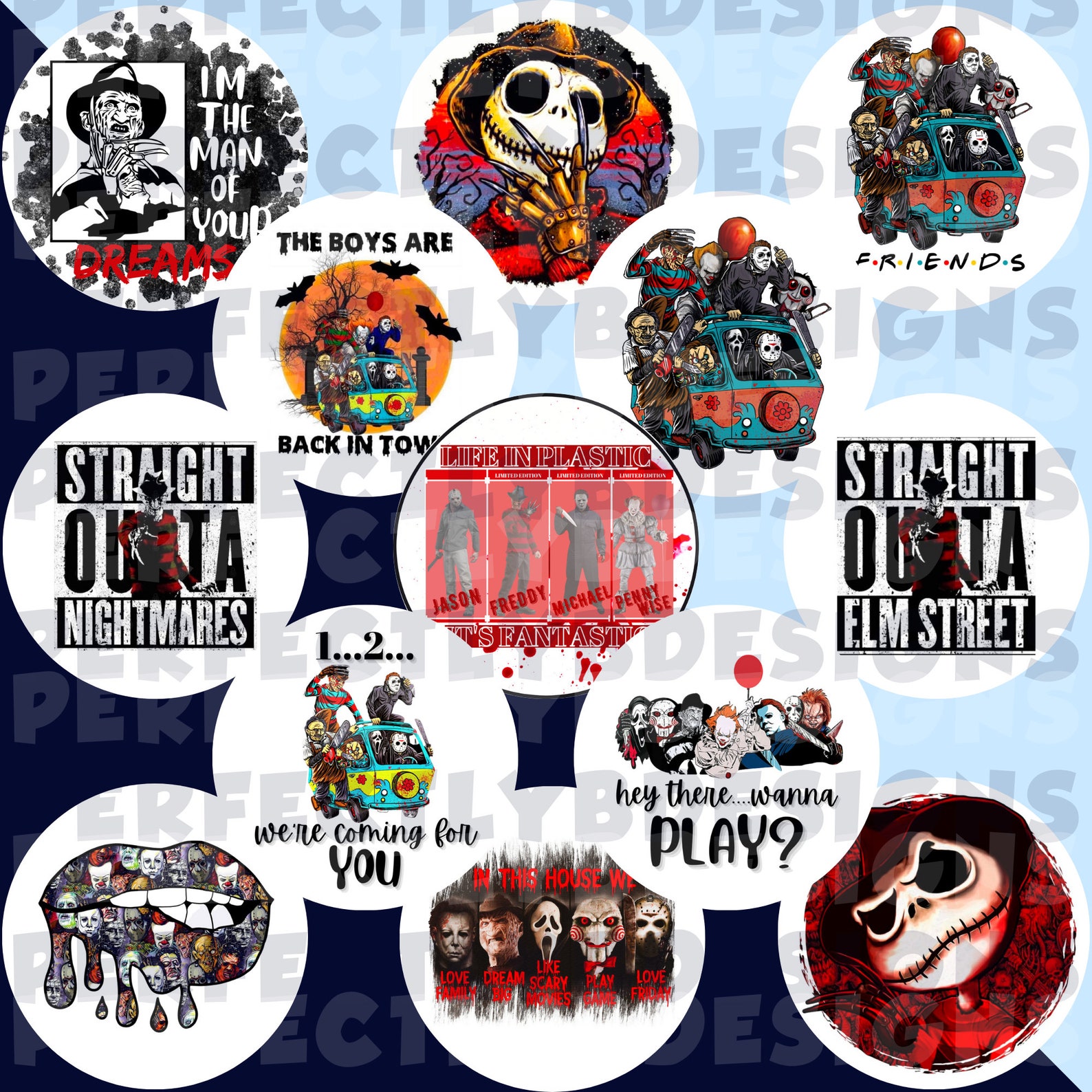 Scary Halloween Grab Bag Circle Cardstock Cutouts Cardstock - Etsy