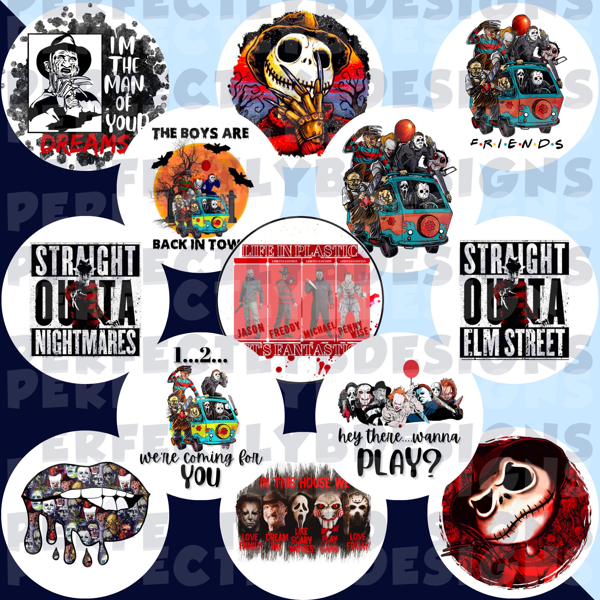 Scary Halloween Grab Bag Circle Cardstock Cutouts Cardstock - Etsy