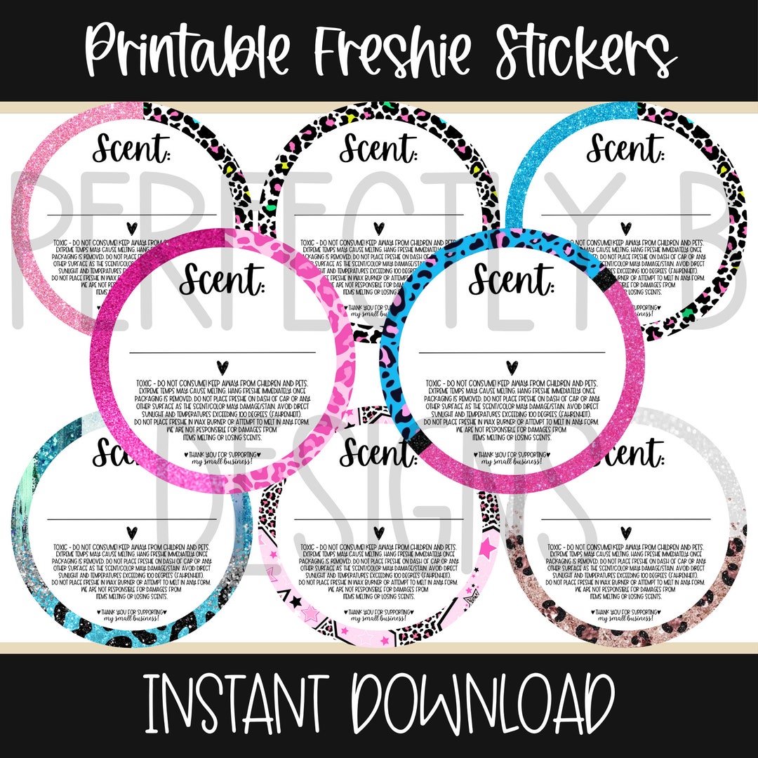 Freshie Scent Stickers PNG | Car Air Freshener Instructions (digital ...