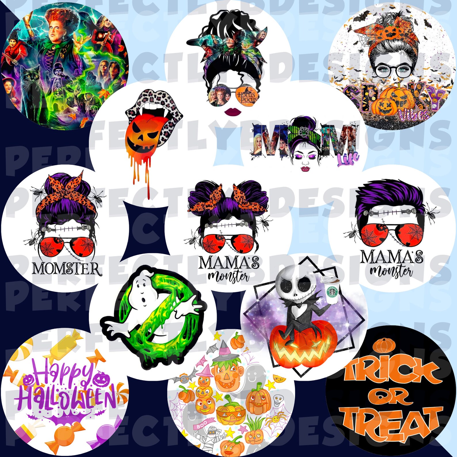 Halloween Grab Bag Circle Cardstock Cutouts Car Freshies - Etsy