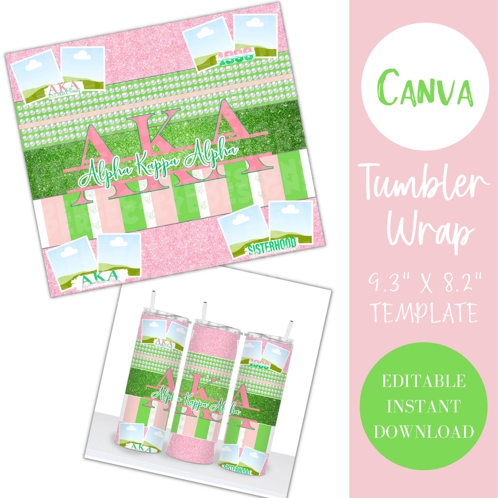 Editable Sublimation Tumbler Wrap Editable Canva Template - Etsy