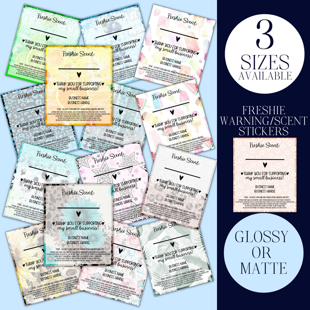 Freshie Scent Stickers | Freshie Warning Stickers | Glossy Stickers ...