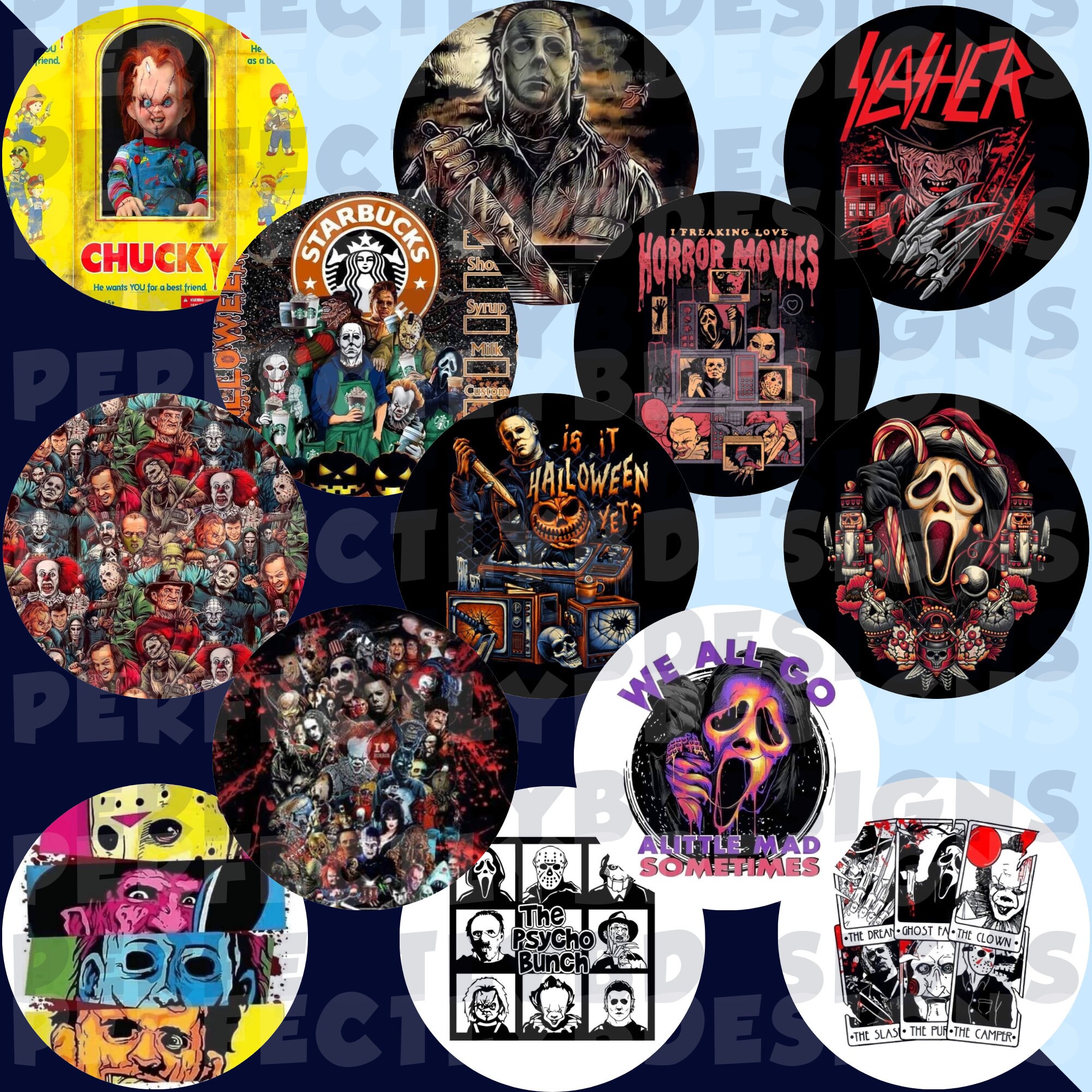 Scary Halloween Grab Bag Circle Cardstock Cutouts Cardstock - Etsy