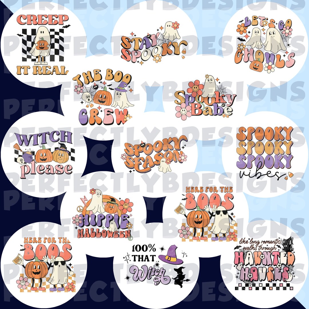 Retro Halloween Grab Bag Circle Cardstock Cutouts Car Freshies Freshie ...