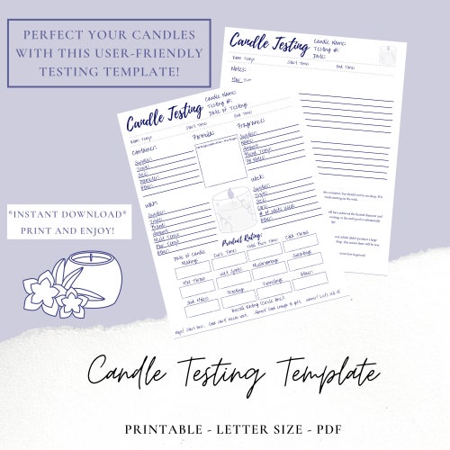 Editable Candle Testing Template Candle Making Testing Sheet - Etsy