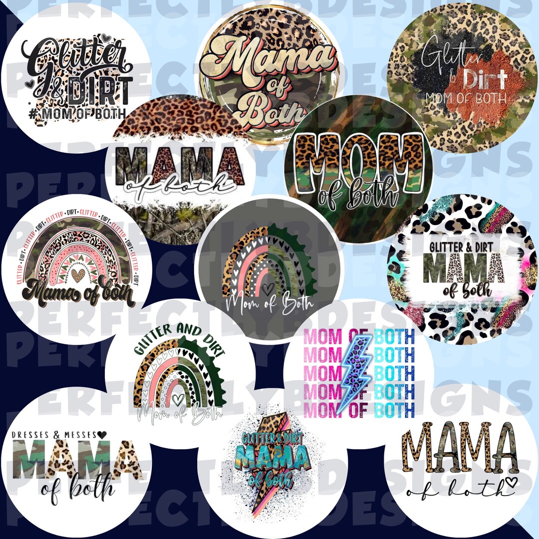 Mom Grab Bag Mom of Both Girl Mom Boy Mom Circle Cardstock Cutouts Car ...