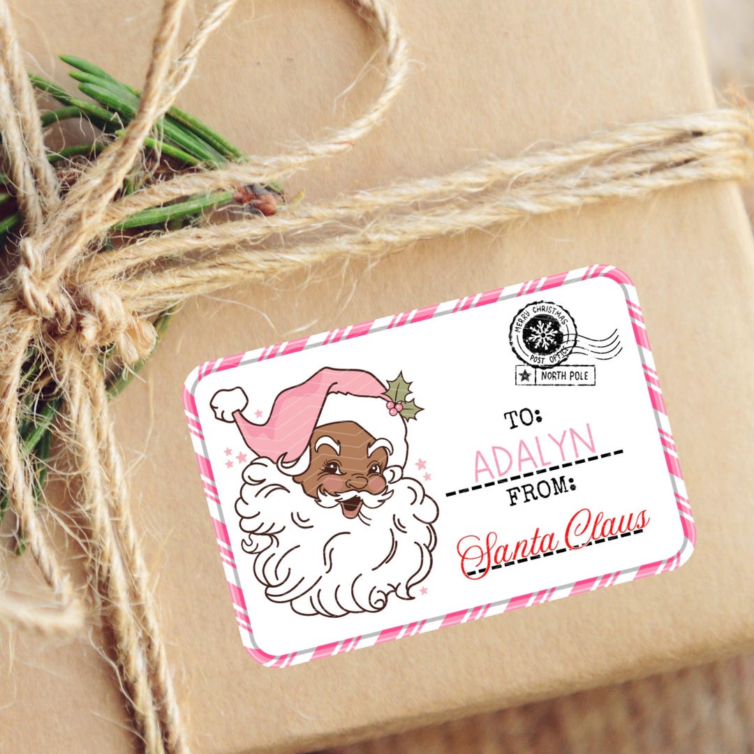 Personalized Santa Present Stickers | From Santa Stickers | Santa ...