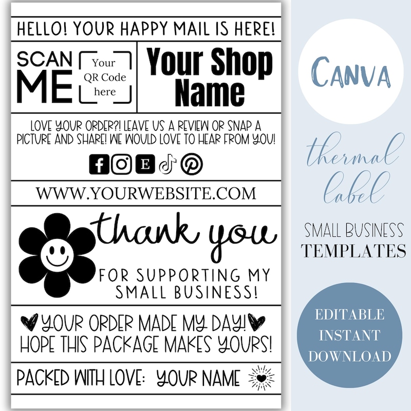 Thermal Label 4x6 Design - Etsy