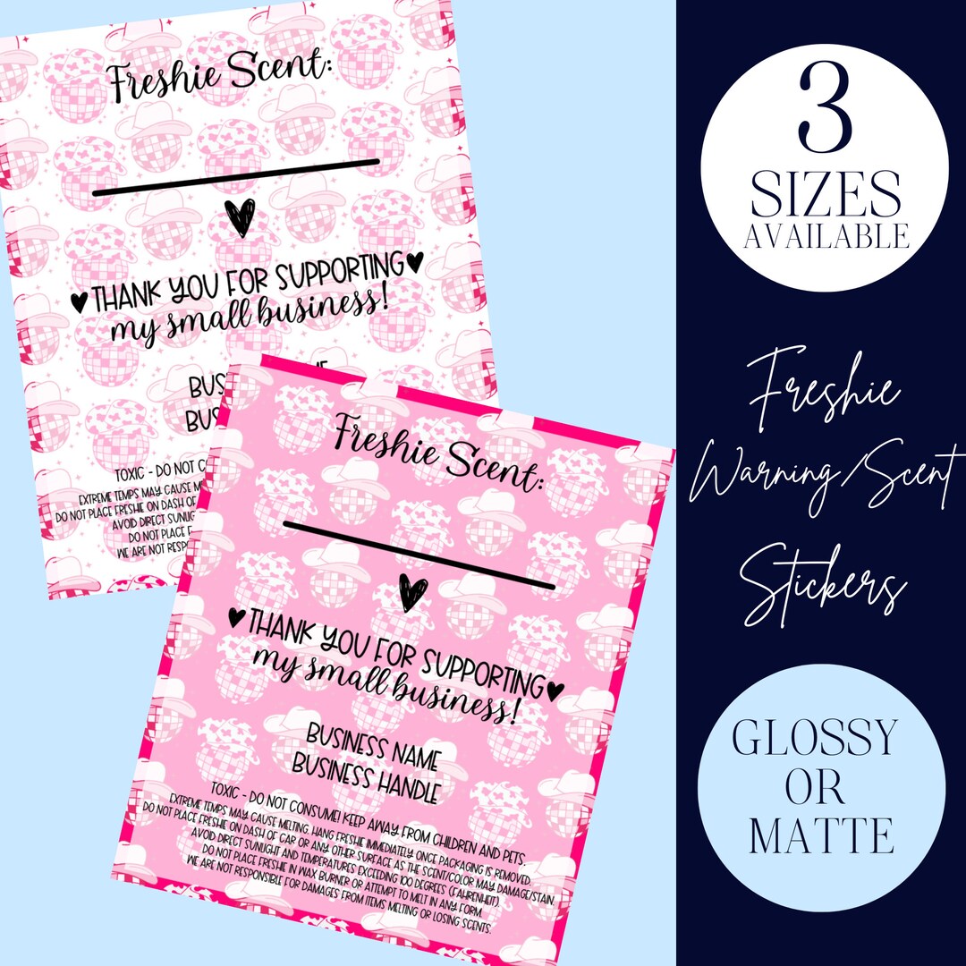 Freshie Scent Stickers Freshie Warning Stickers Glossy Stickers Matte ...
