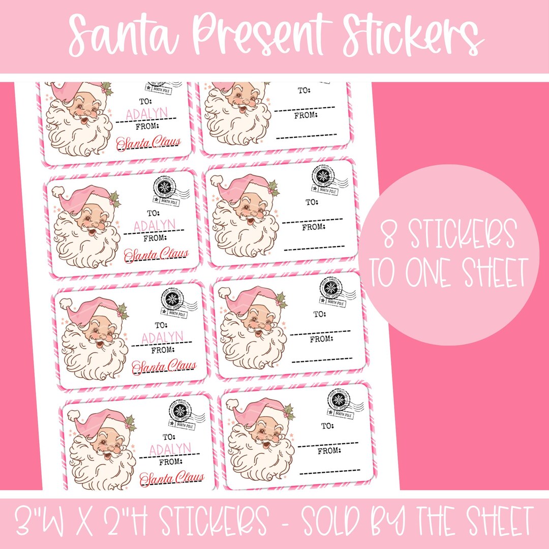Personalized Santa Present Stickers | From Santa Stickers | Santa ...