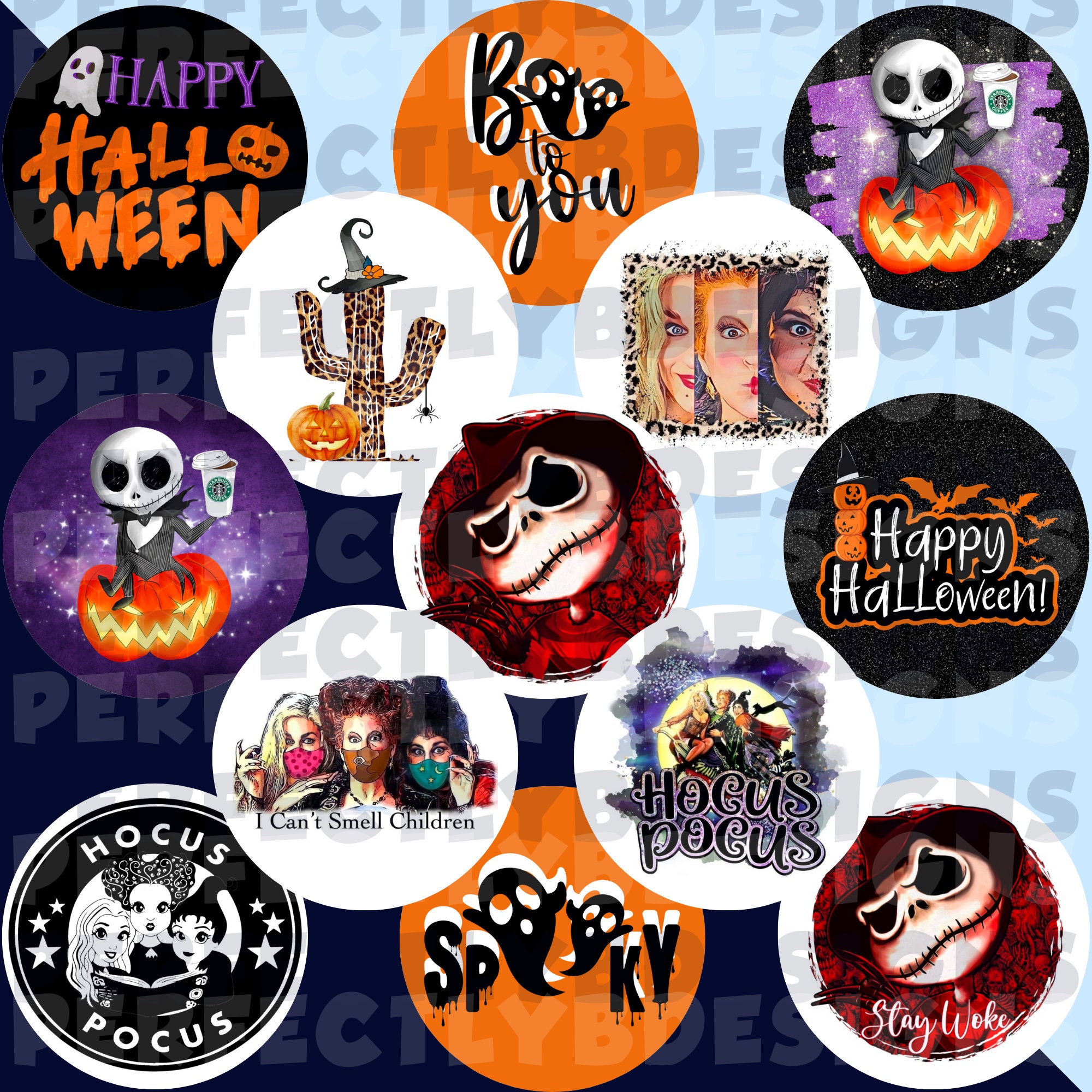 Halloween Grab Bag Circle Cardstock Cutouts Car Freshies - Etsy