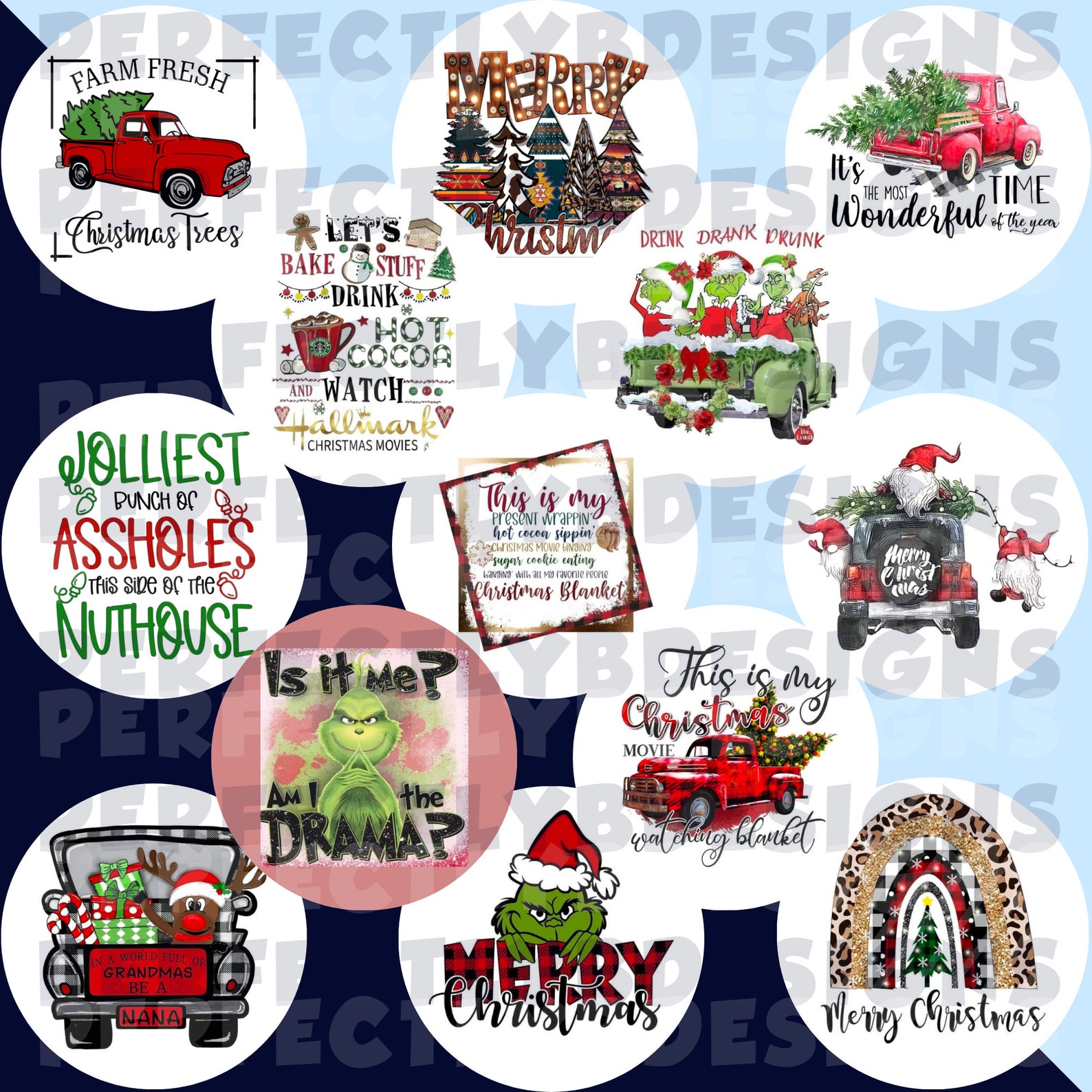 Christmas Grab Bag | Circle Cutouts | Grinchmas | Car Freshies ...