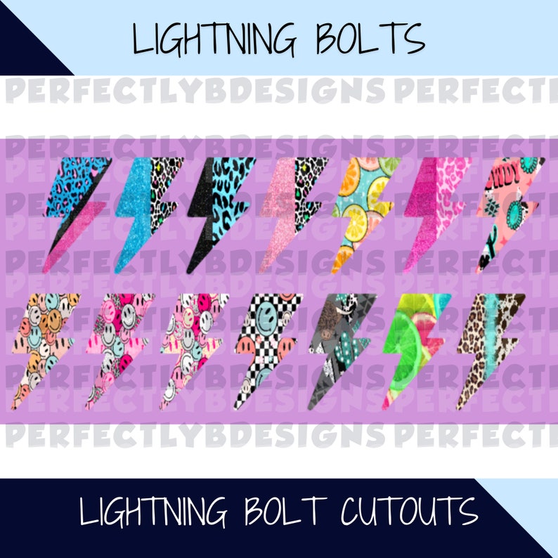 Lightning Bolt Cutouts Grab Bag | Custom Sizes | Freshie Cardstock ...