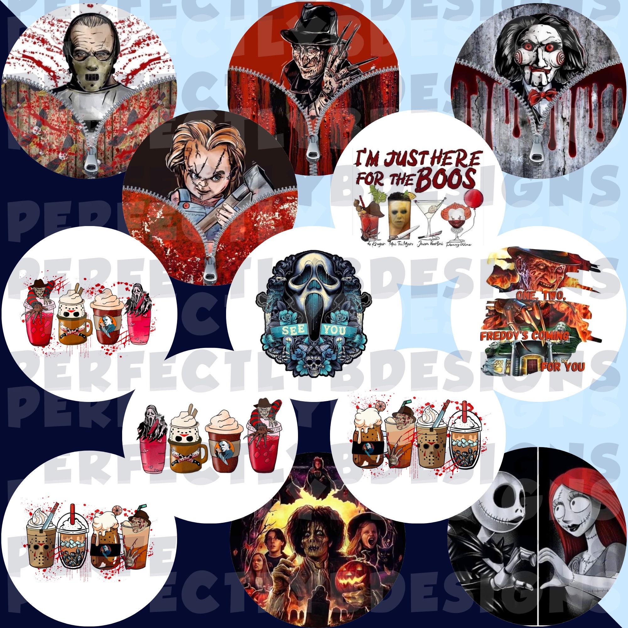 Scary Halloween Grab Bag Circle Cardstock Cutouts Cardstock - Etsy