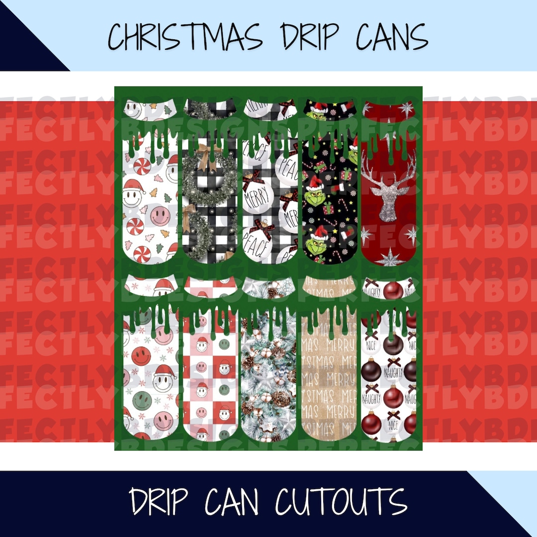 Christmas Drip Can Cutouts Grab Bag | Custom Sizes | Freshie Cardstock ...