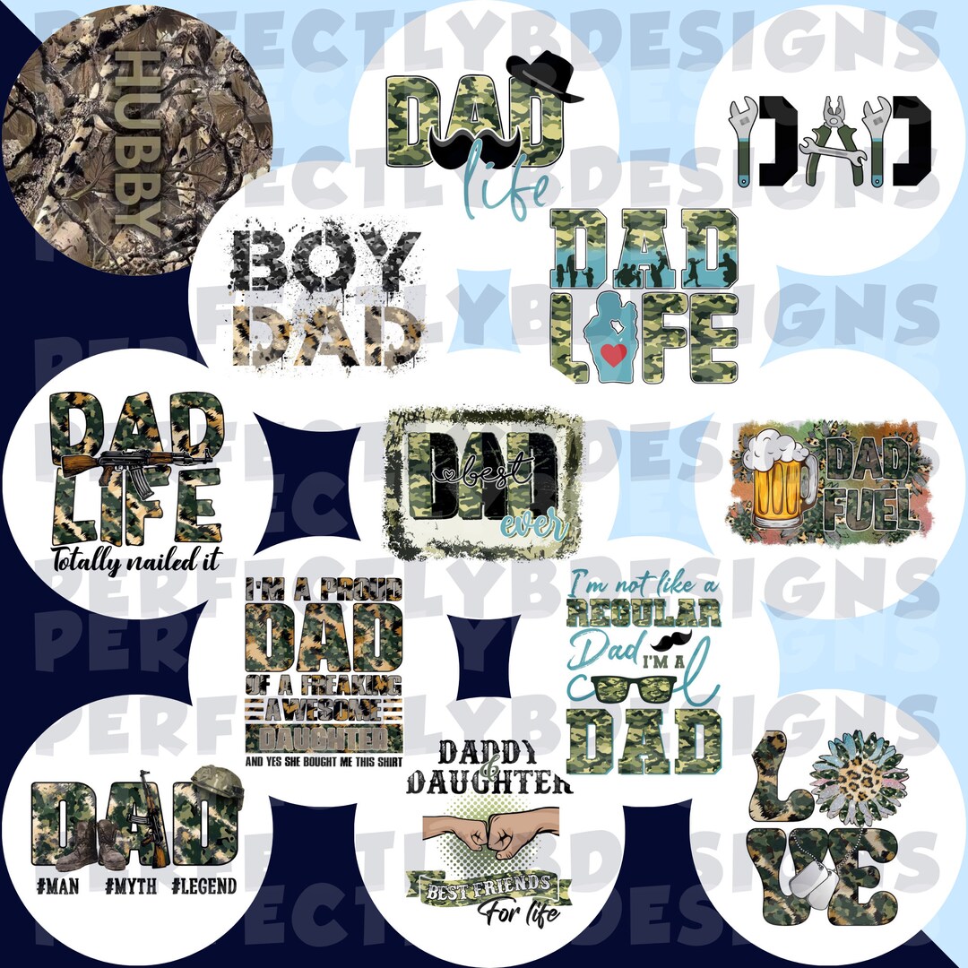 Dad Life Daddy Dad Grab Bag Circle Cardstock Cutouts Car Freshies ...