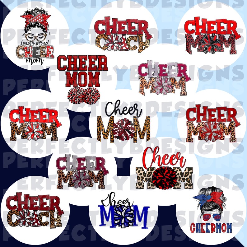 Cheer Mom Grab Bag Circle Cardstock Cutouts Car Freshies - Etsy