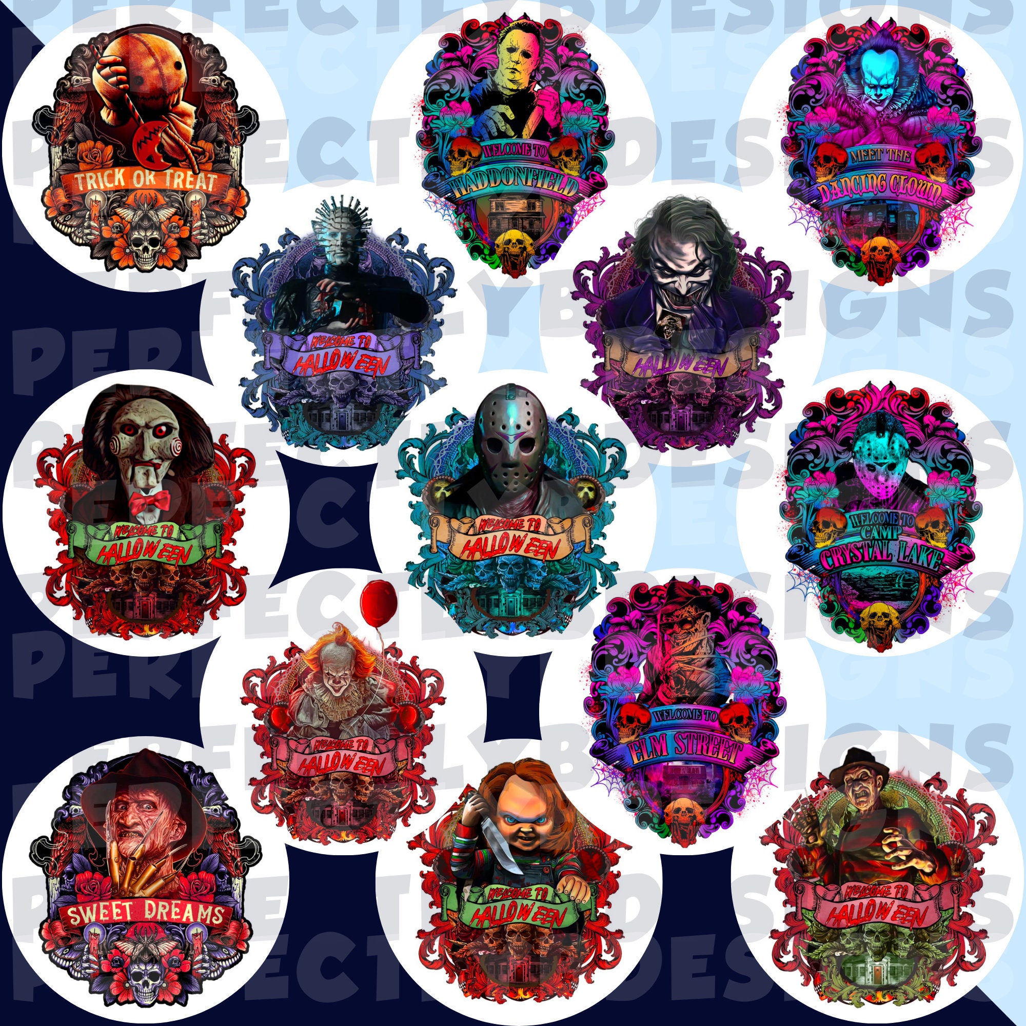 Scary Halloween Grab Bag Circle Cardstock Cutouts Cardstock - Etsy